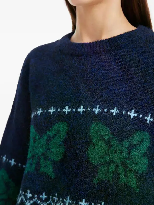 MINI CREAM Intarsia Knit Sweater