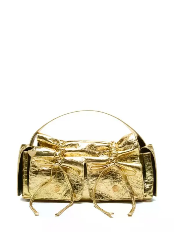 Acne Studios Leather Shoulder Bag With Drawstring Closure