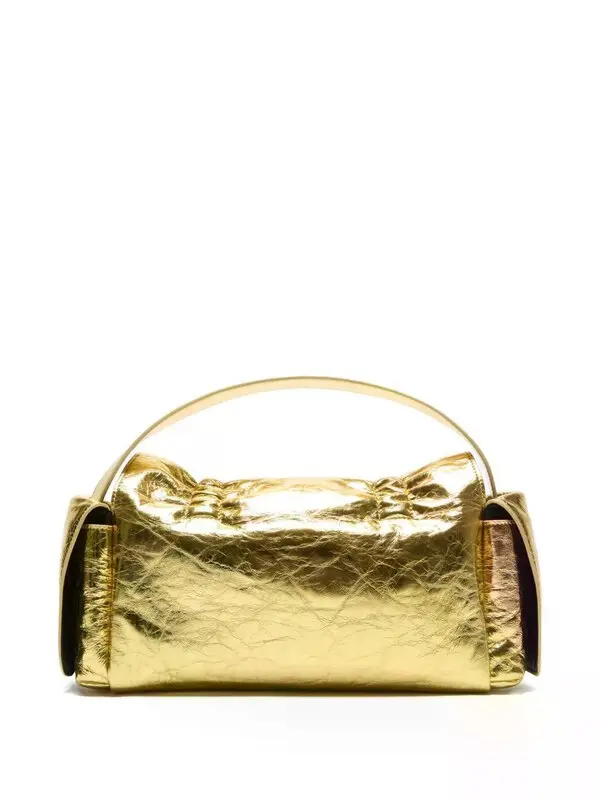 Acne Studios Leather Shoulder Bag With Drawstring Closure