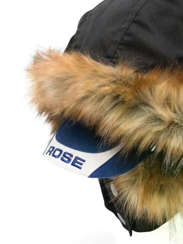 Martine Rose Fur-trim Visor - Black