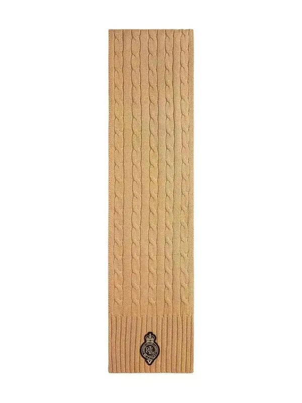 Ralph Lauren Logo-patch Cable-knit Scarf