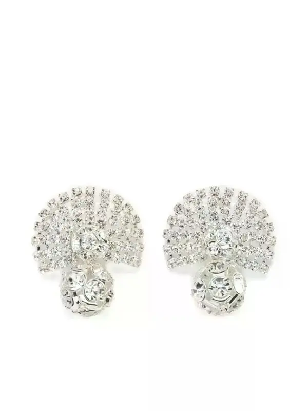 Magda Butrym Fan-shaped Crystal-embellished Earrings - Silver