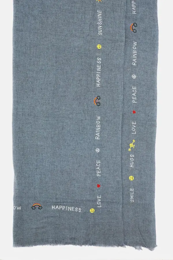 BENARAS BY CITRUS Embroidered Scarf - Multicolor
