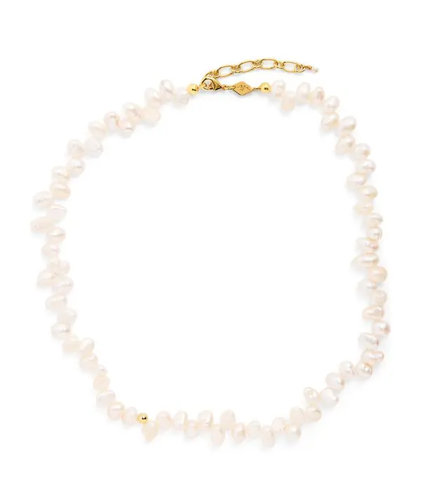 Anni Lu Gold-plated Pearly Drop Necklace - Ivory