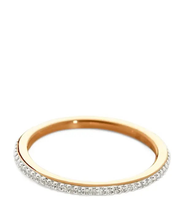Monica Vinader Vermeil And Diamond Eternity Ring - Gold