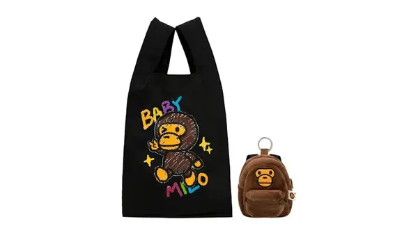 A BATHING APE Baby Milo Keychain Recycle Bag