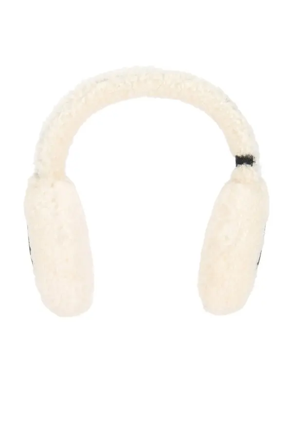 YVES SALOMON Merino Earmuffs - Noir & Ivorie