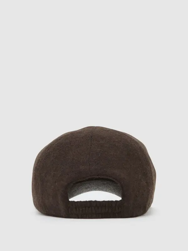 REISS Blake Atelier Cashmere Cap - Chocolate Brown