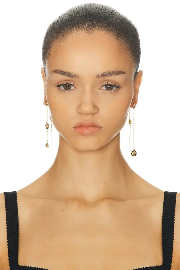 Versace Drop Earrings With Medusa Emblem
