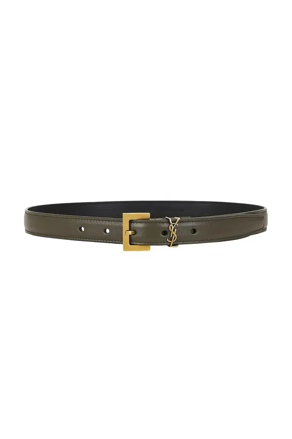 Saint Laurent Cassandre Belt - Artichocke Green