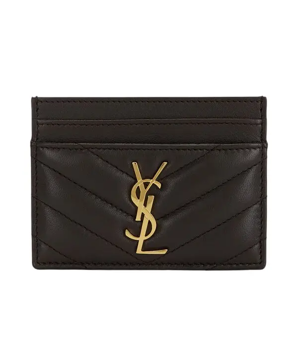 Saint Laurent Credit Card Case In Charcoal - Urban Chic