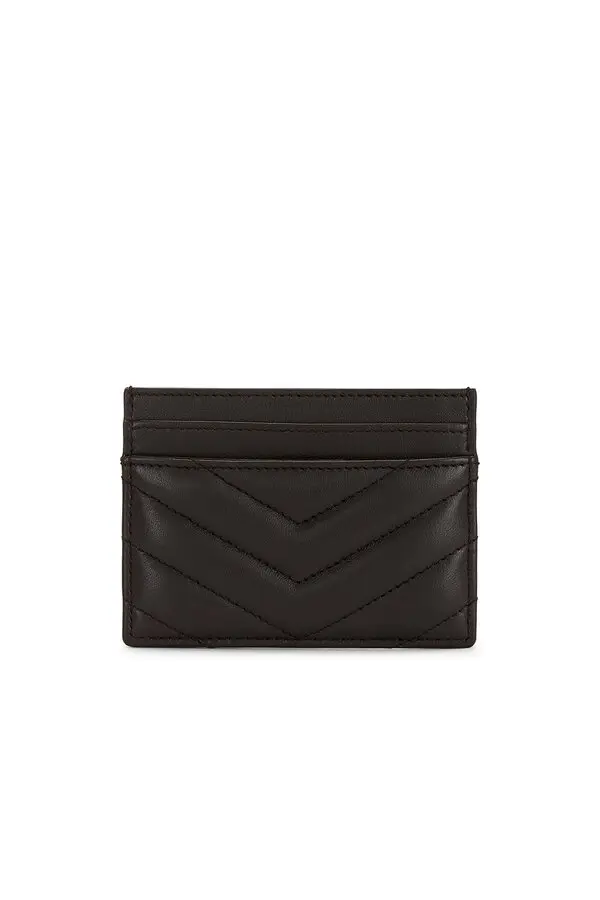 Saint Laurent Credit Card Case In Charcoal - Urban Chic