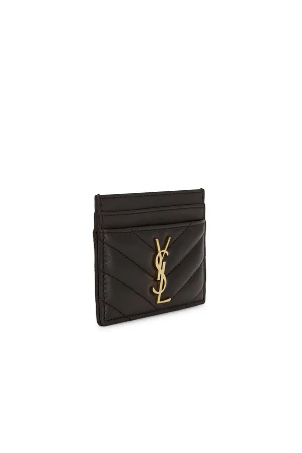 Saint Laurent Credit Card Case In Charcoal - Urban Chic