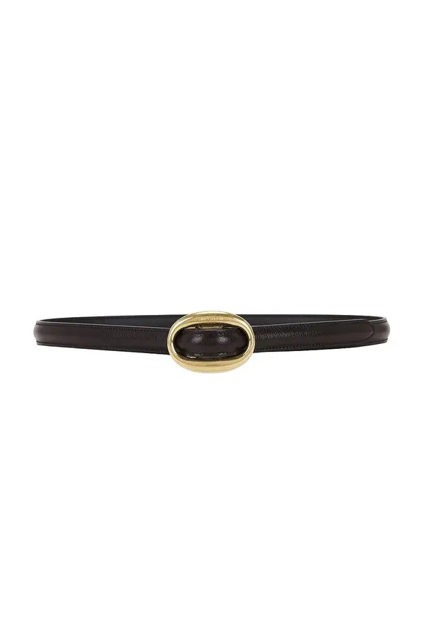 Saint Laurent Oval Buckle Thin Belt - Mountain Rock