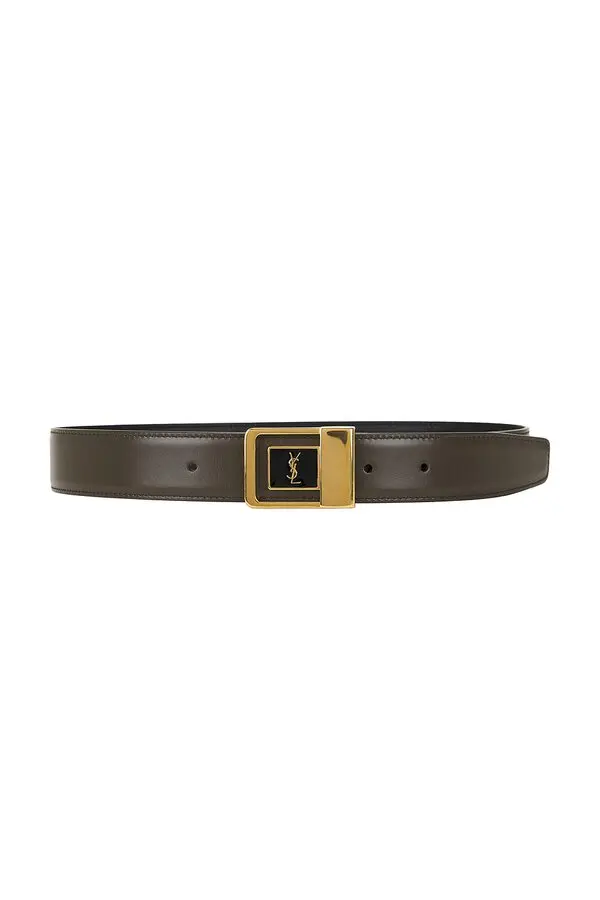 Saint Laurent La 66 Belt - Artichocke Green