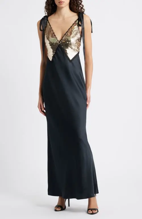 LoveShackFancy Talissa Sequin Maxi Dress