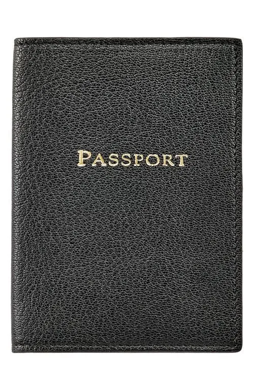 GRAPHIC IMAGE Leather Passport Cover - Black