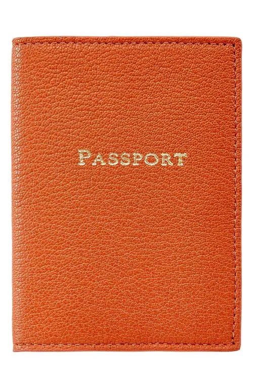 GRAPHIC IMAGE Leather Passport Cover - Orange