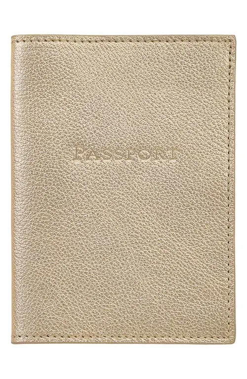 GRAPHIC IMAGE Leather Passport Cover - White Gold