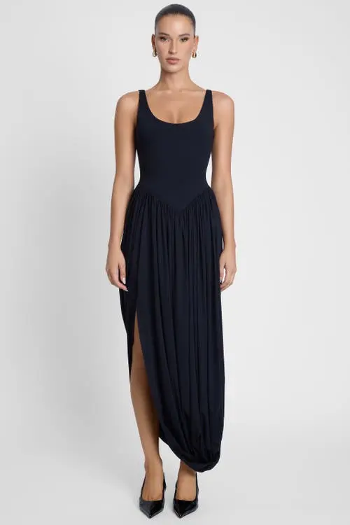 LEAU Dionysus Sculpt Drape Midi Dress