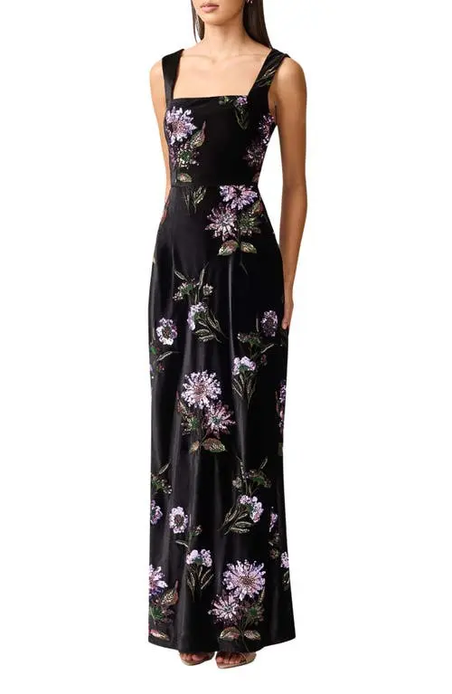 ELLIATT Clio Embellished Velvet Gown