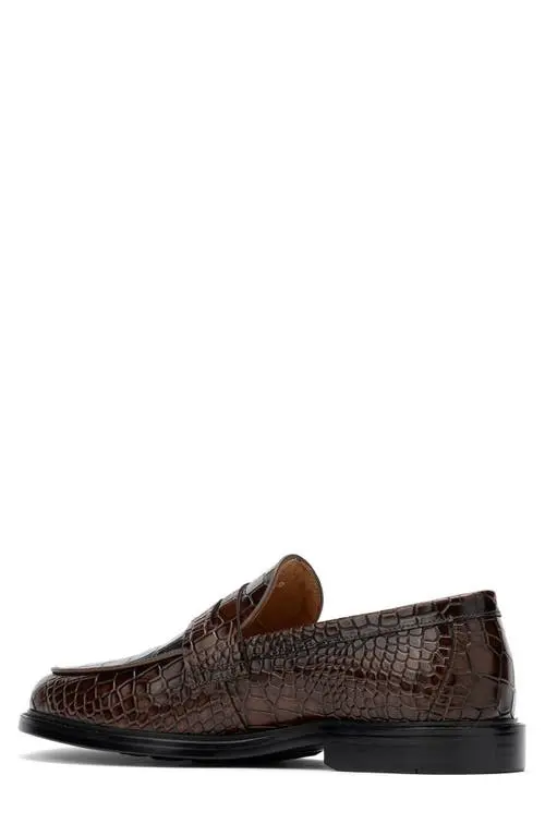 MARC NOLAN Calum Croc Embossed Penny Loafer