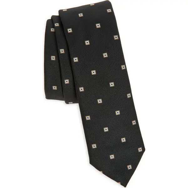 BOSS Geometric Jacquard Neck Tie - Black