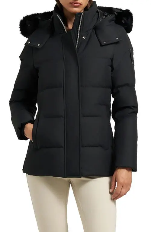 Moose Knuckles Cloud 800 Fill Power Down Puffer Jacket With Removable Genuine Shearling Trim