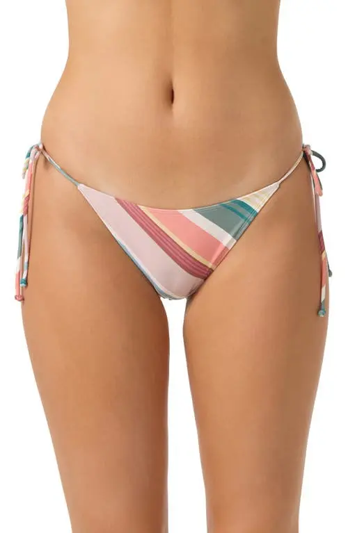 O'Neill Equator Stripe Maracas Bikini Bottom - Off White Multi Colored