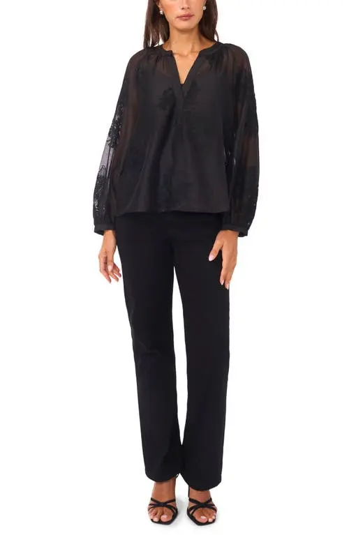 Vince Camuto Long Sleeve Mesh Shirt
