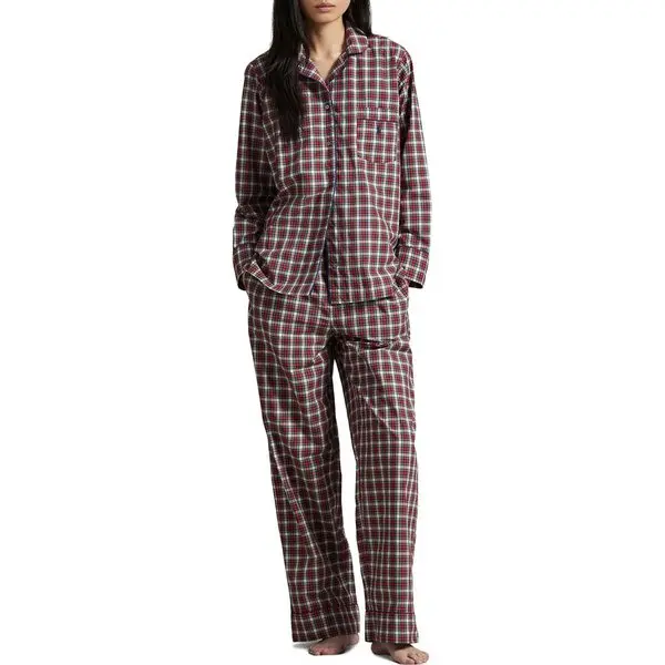 Polo Ralph Lauren Madison Plaid Cotton Pajamas - Winter Berry Tart