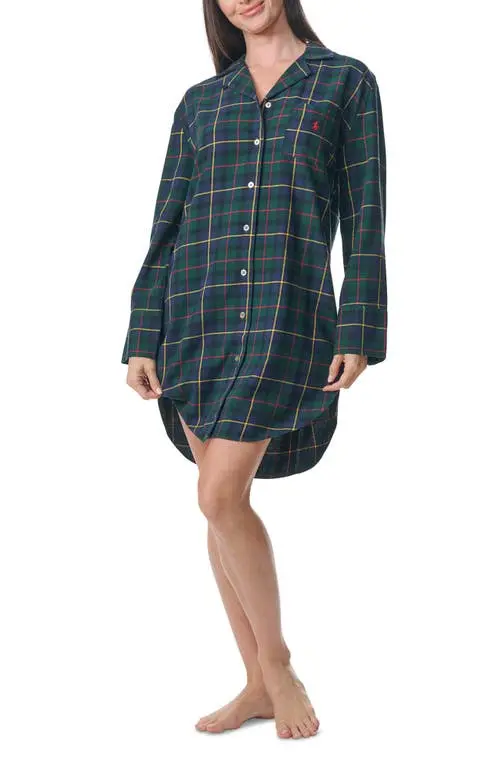 Polo Ralph Lauren Cotton Long Sleeve Sleepshirt - Polo Tartan