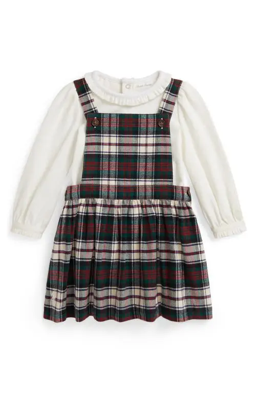 Ralph Lauren Long Sleeve Bodysuit & Plaid Jumper - White Multi