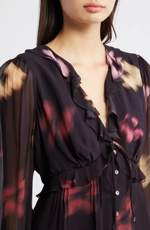Rails Alixa Floral Ruffle Button-up Shirt