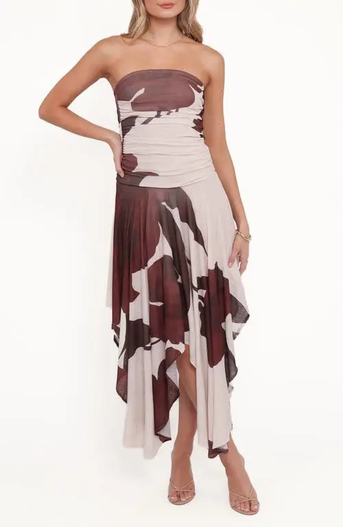 PETAL & PUP Doreen Strapless Midi Dress