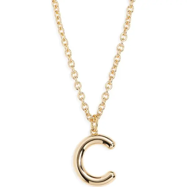 ROXANNE ASSOULIN Puffy Initial Pendant Necklace - Gold - C