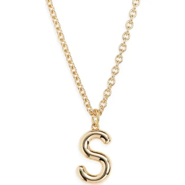 ROXANNE ASSOULIN Puffy Initial Pendant Necklace - Gold - S
