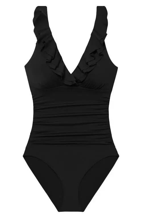Ralph Lauren Ruffle Underwire One-piece Swimsuit