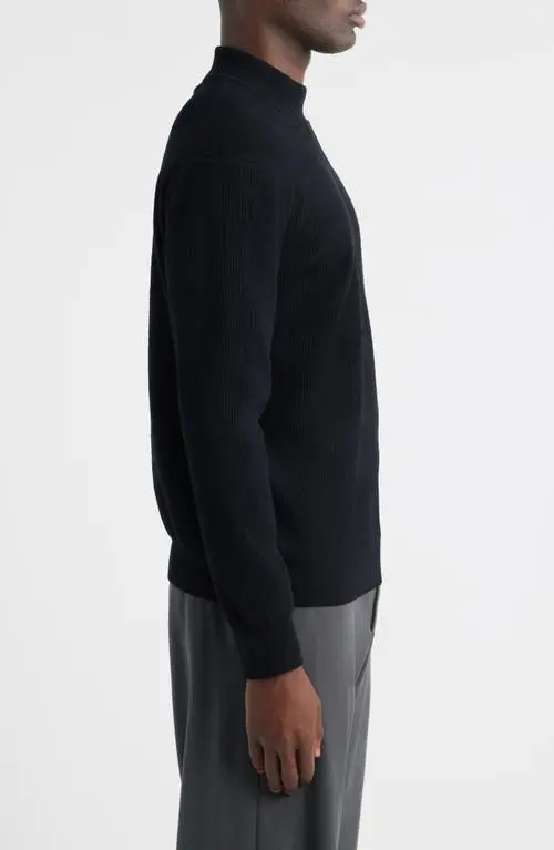 Nn07 Davy 6429 Ribbed Mock Neck Sweater - Black