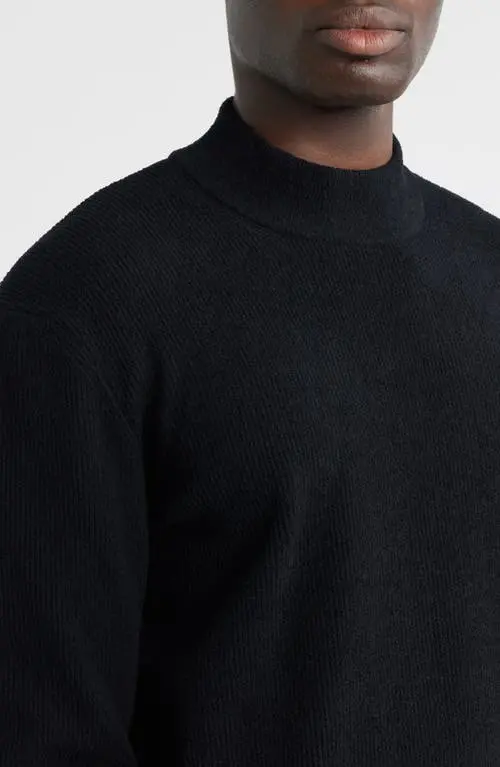 Nn07 Davy 6429 Ribbed Mock Neck Sweater - Black