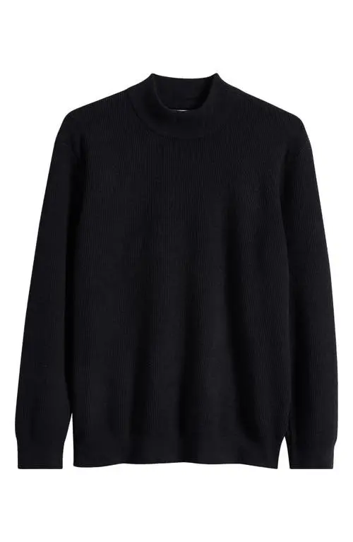 Nn07 Davy 6429 Ribbed Mock Neck Sweater - Black