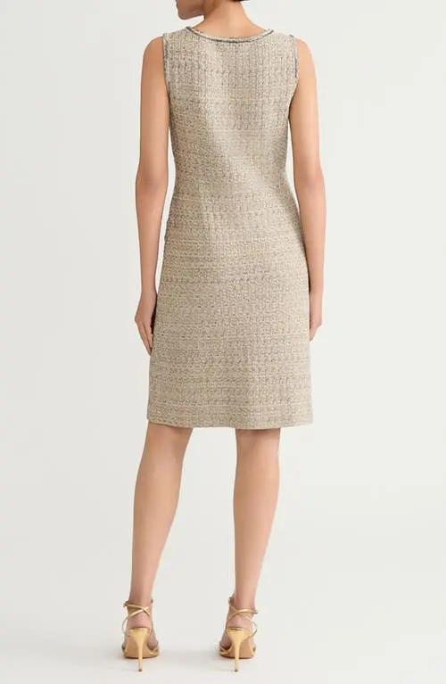 Ming Wang X Tanya Foster Shimmer Tweed A-line Dress
