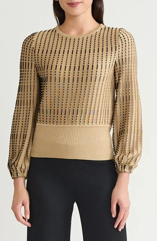 Ming Wang Metallic Knit Top