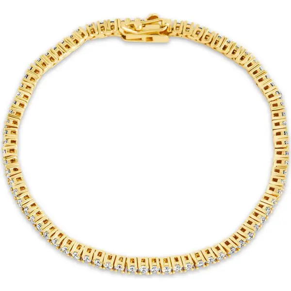 Sterling Forever Mirabell Cubic Zirconia Tennis Bracelet - Gold