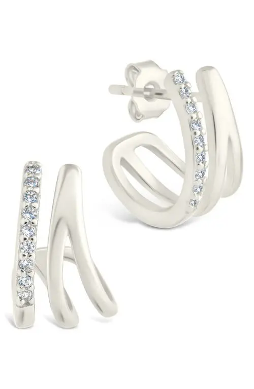 Sterling Forever Claw Hoop Earrings - Silver