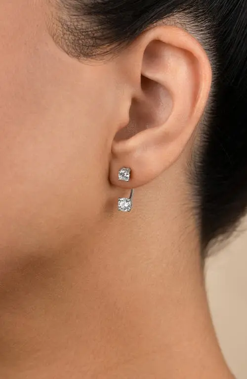 Sterling Forever Cubic Zirconia Front/back Drop Earrings - Silver