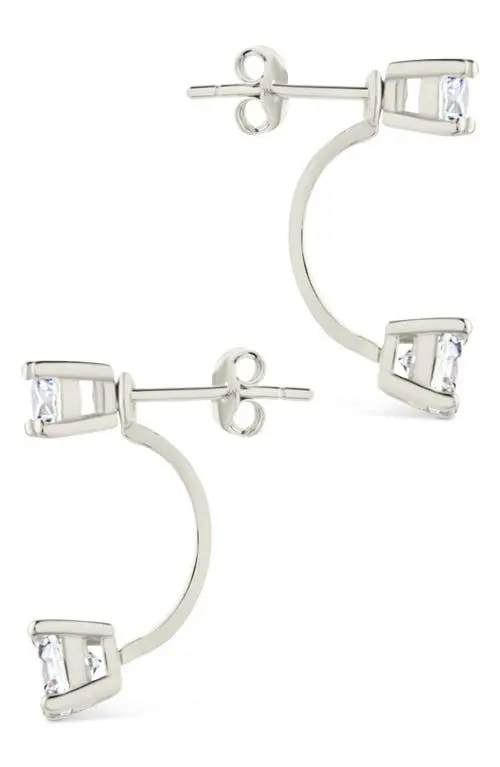 Sterling Forever Cubic Zirconia Front/back Drop Earrings - Silver