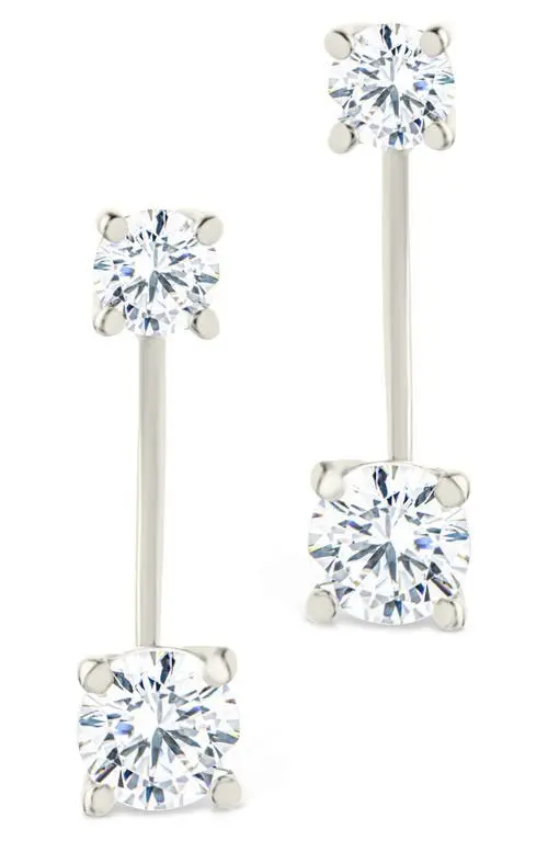 Sterling Forever Cubic Zirconia Front/back Drop Earrings - Silver
