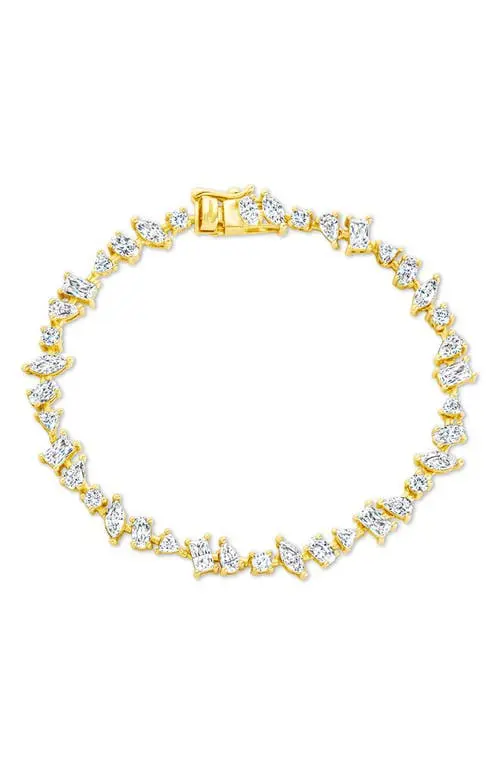 Sterling Forever Ellery Cubic Zirconia Tennis Bracelet - Gold
