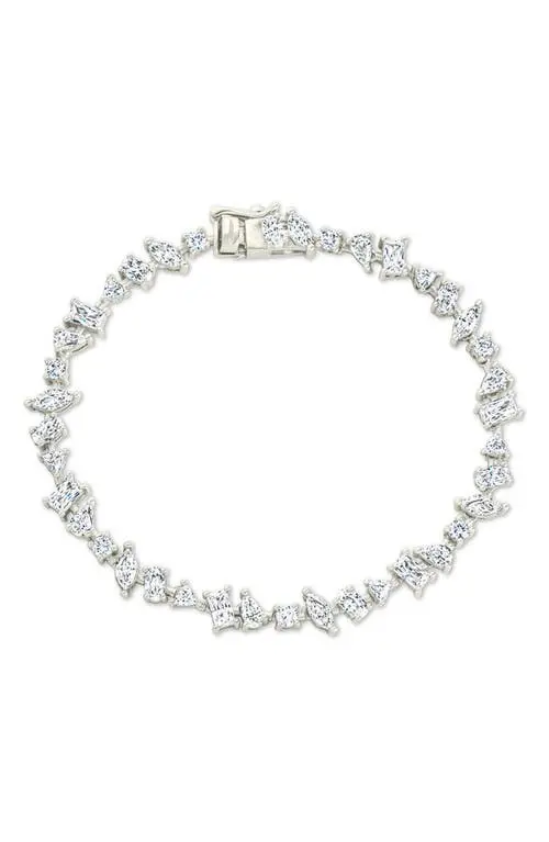 Sterling Forever Ellery Cubic Zirconia Tennis Bracelet - Silver